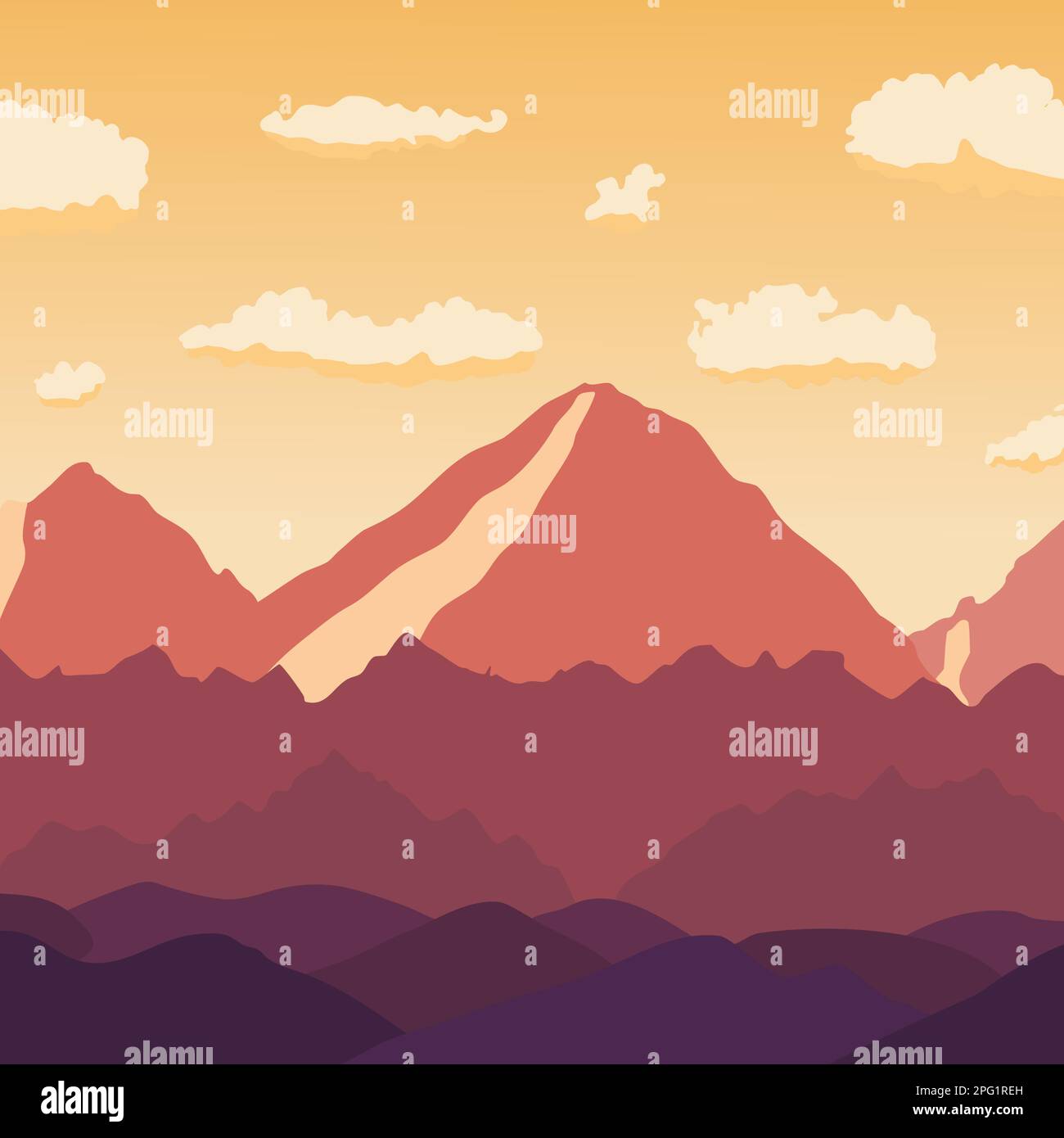Beautiful mountain vector landscape. Layers of mountains. Outdoor ...