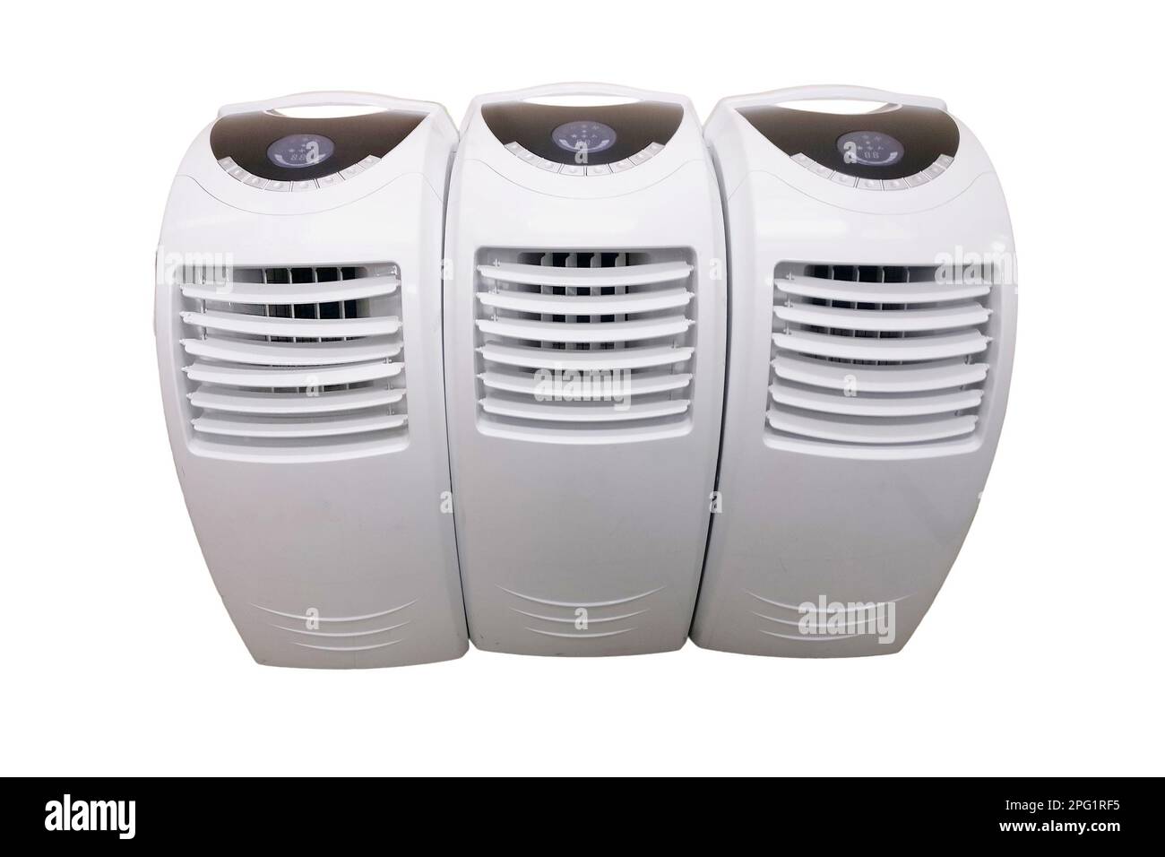 Portable air conditioners for computer equipment, isolated on a white ...