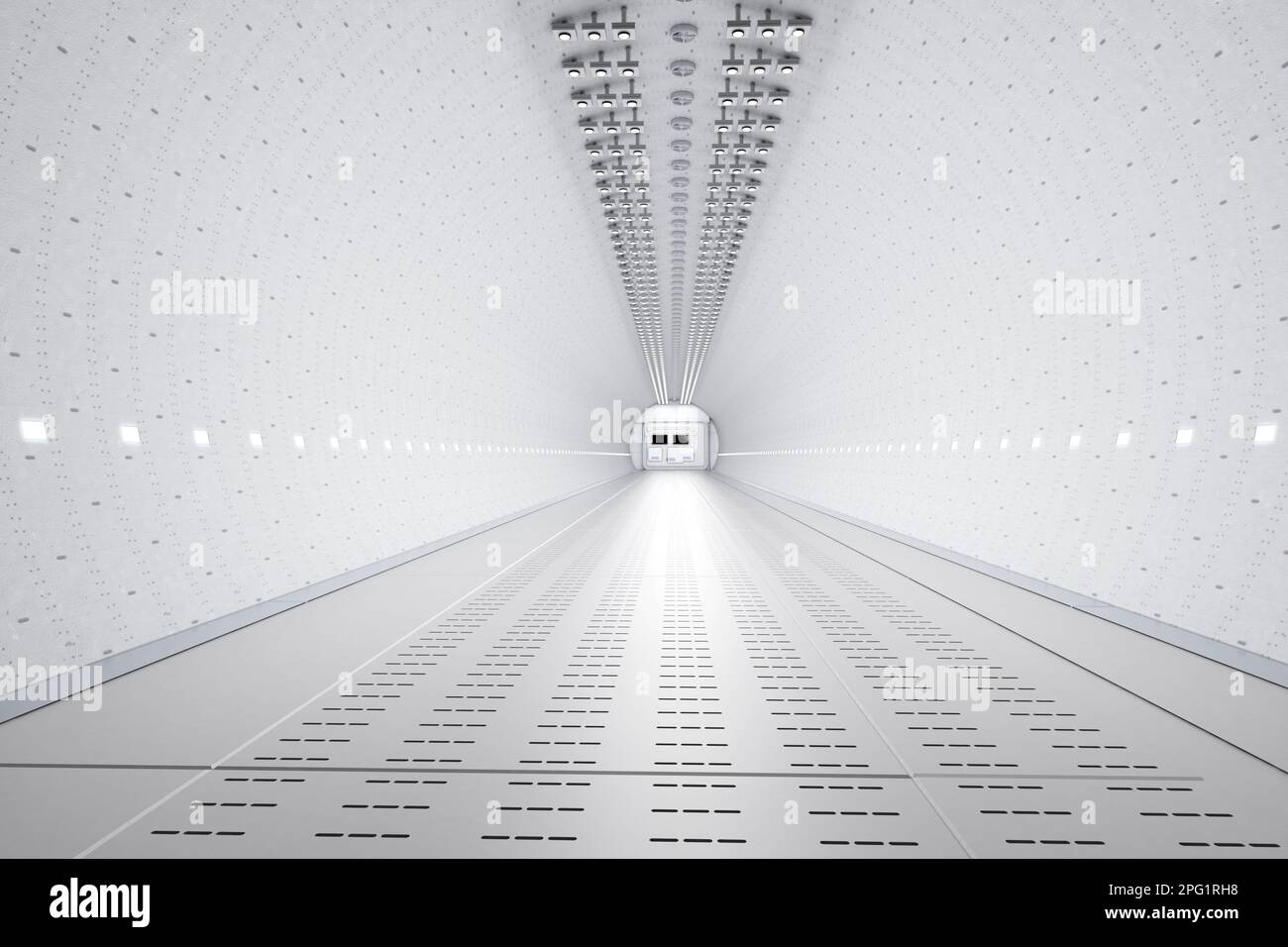 3d rendering empty white corridor or walkway hall space interior Stock ...