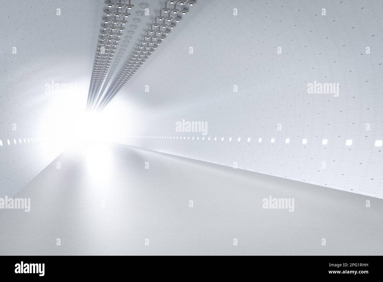 3d rendering empty white corridor or walkway hall space interior Stock ...