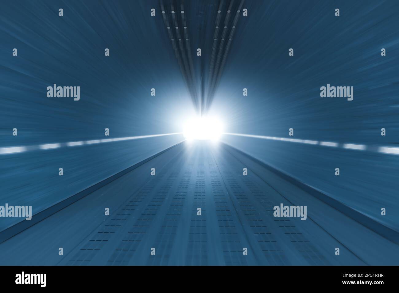 3d rendering empty dark corridor or walkway hall space with shining ...