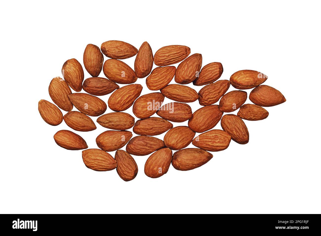 Almonds in the shape of a nut, isolated on a white background. Nuts ...