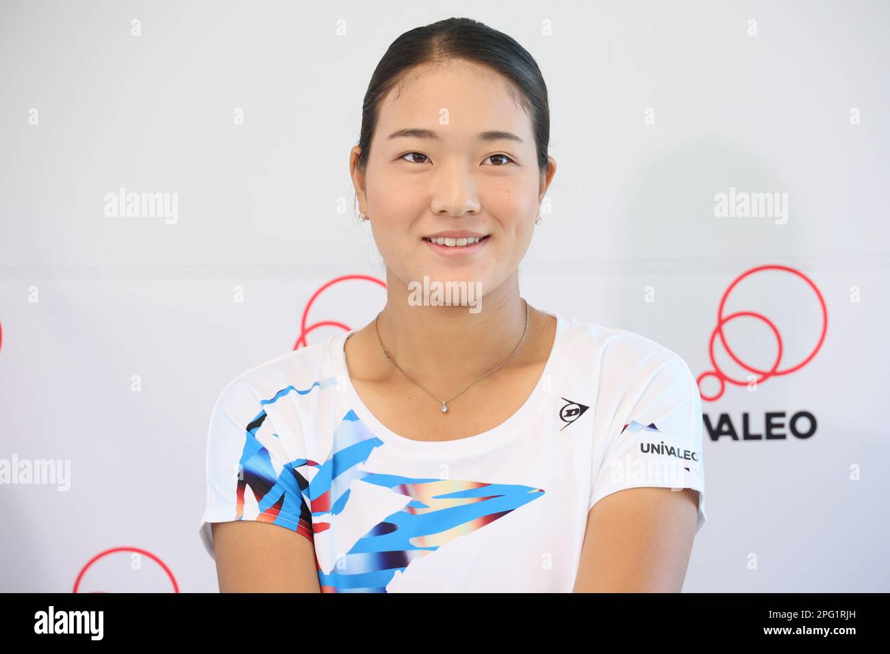 Yokohama, Japan. 20th Mar, 2023. 17-year-old female tennis player Sayaka Ishii announces to ...