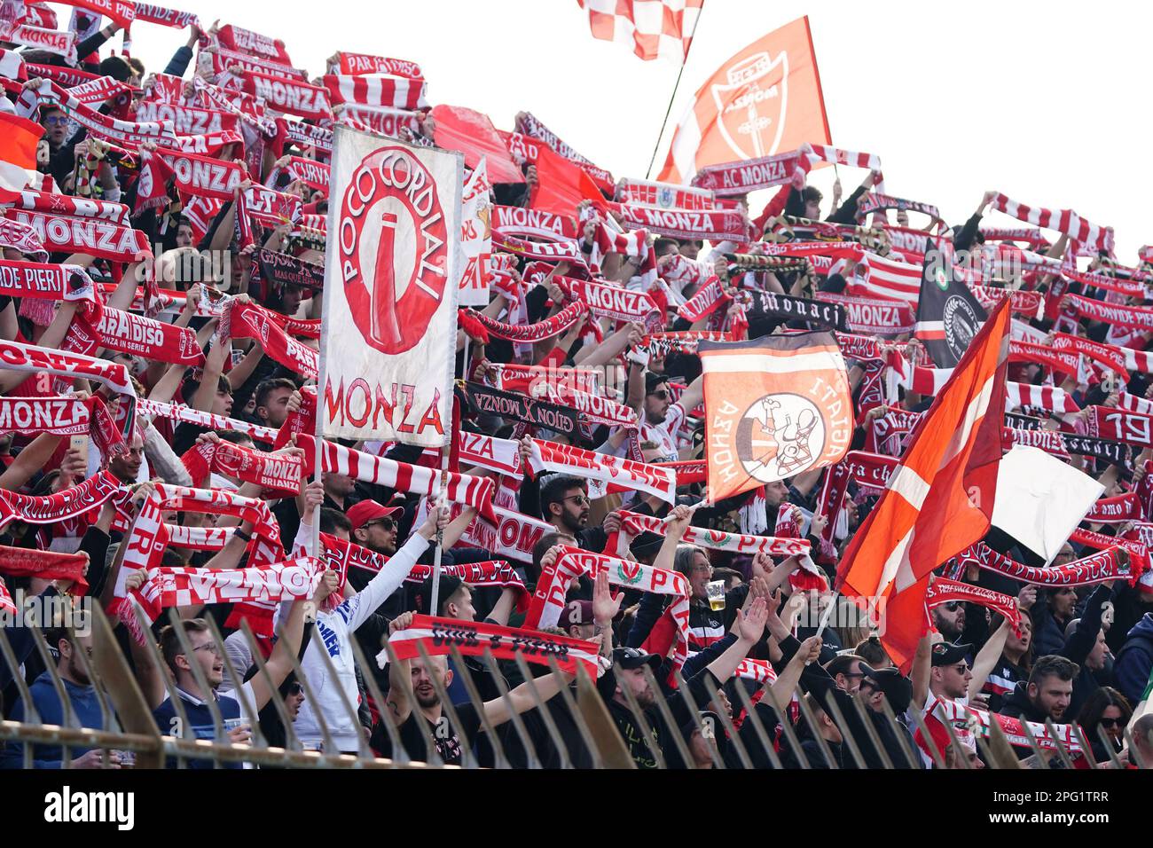 Monza, Italy. 18th Mar, 2023. AC Monza supporters Curva Davide Pieri ...