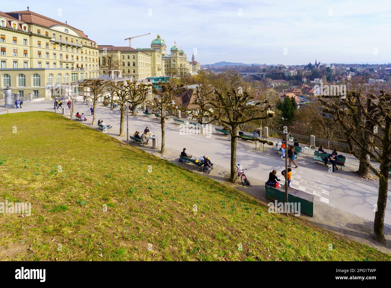 Bern, Switzerland - February 22, 2023: View of the city from the Kleine ...
