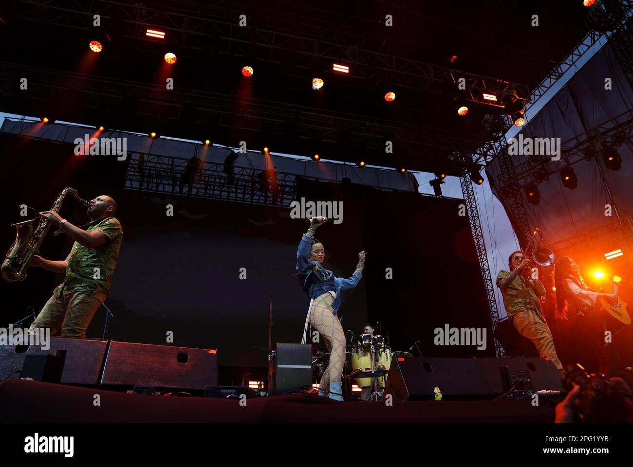 Catalina García, the vocalist of Monsieur Perine, performs during the ...