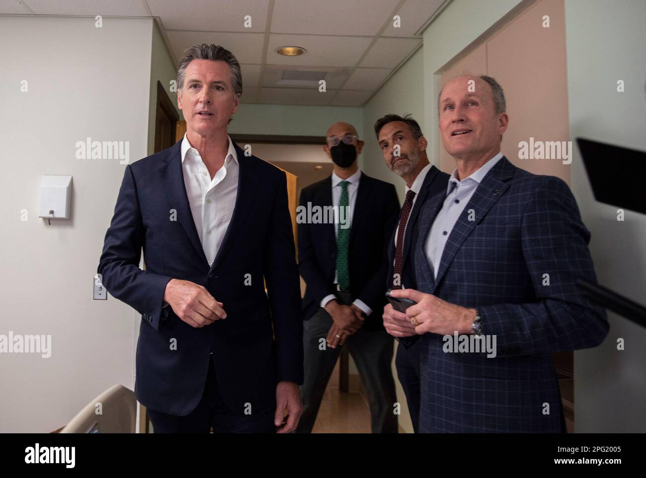 From left to right: California Gov. Gavin Newsom, Dr. Mark Ghaly ...