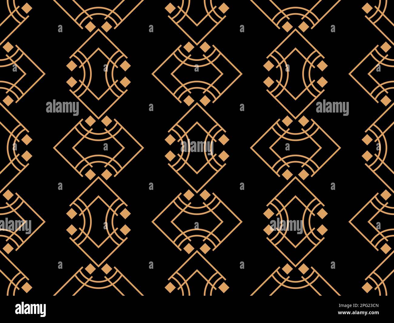 Geometric seamless pattern in art deco style. Golden lines pattern ...