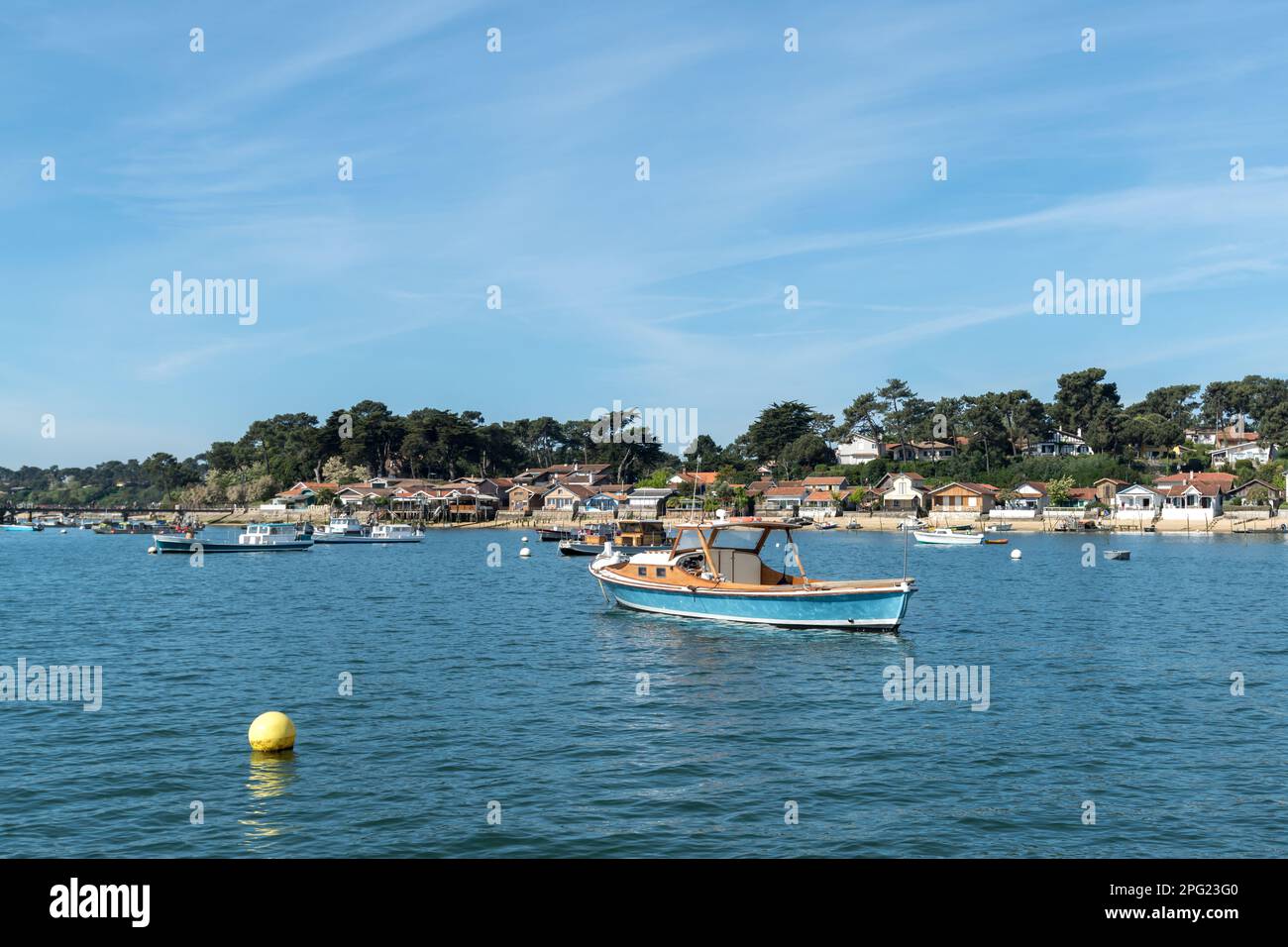 Cap Ferret, on the Arcachon Bay in France. Traditional Pinasse and ...