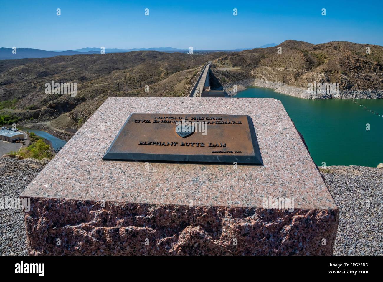 A concrete gravity dam in Elephant Butte, New Mexico Stock Photo - Alamy