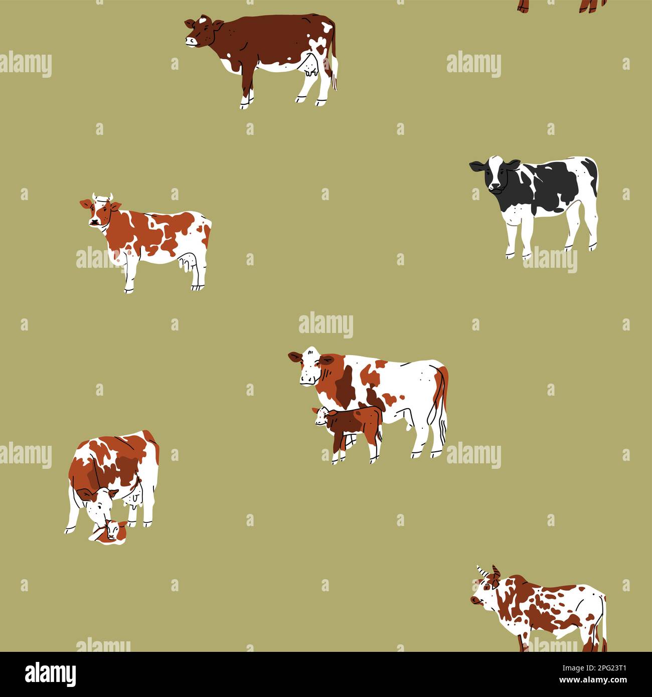 Hand drawn abstract vector clipart illustration seamless pattern with ...