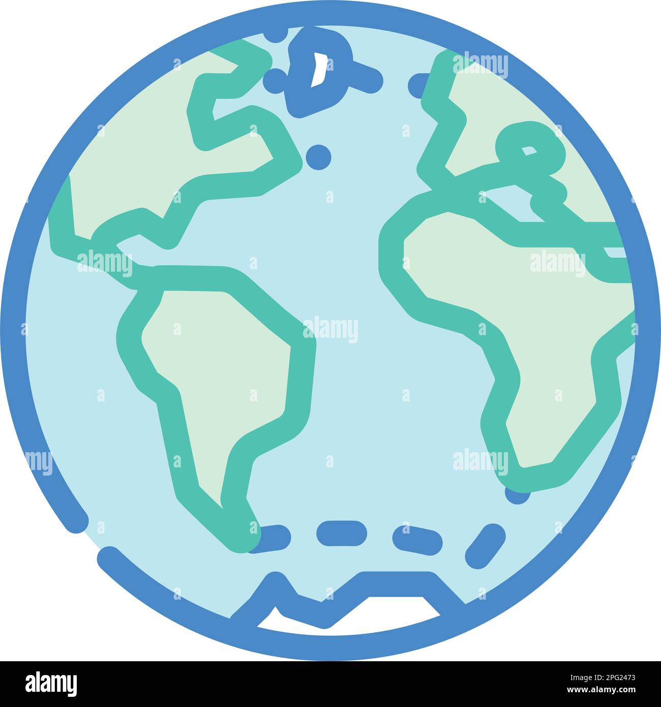 atlantic ocean map color icon vector illustration Stock Vector Image ...