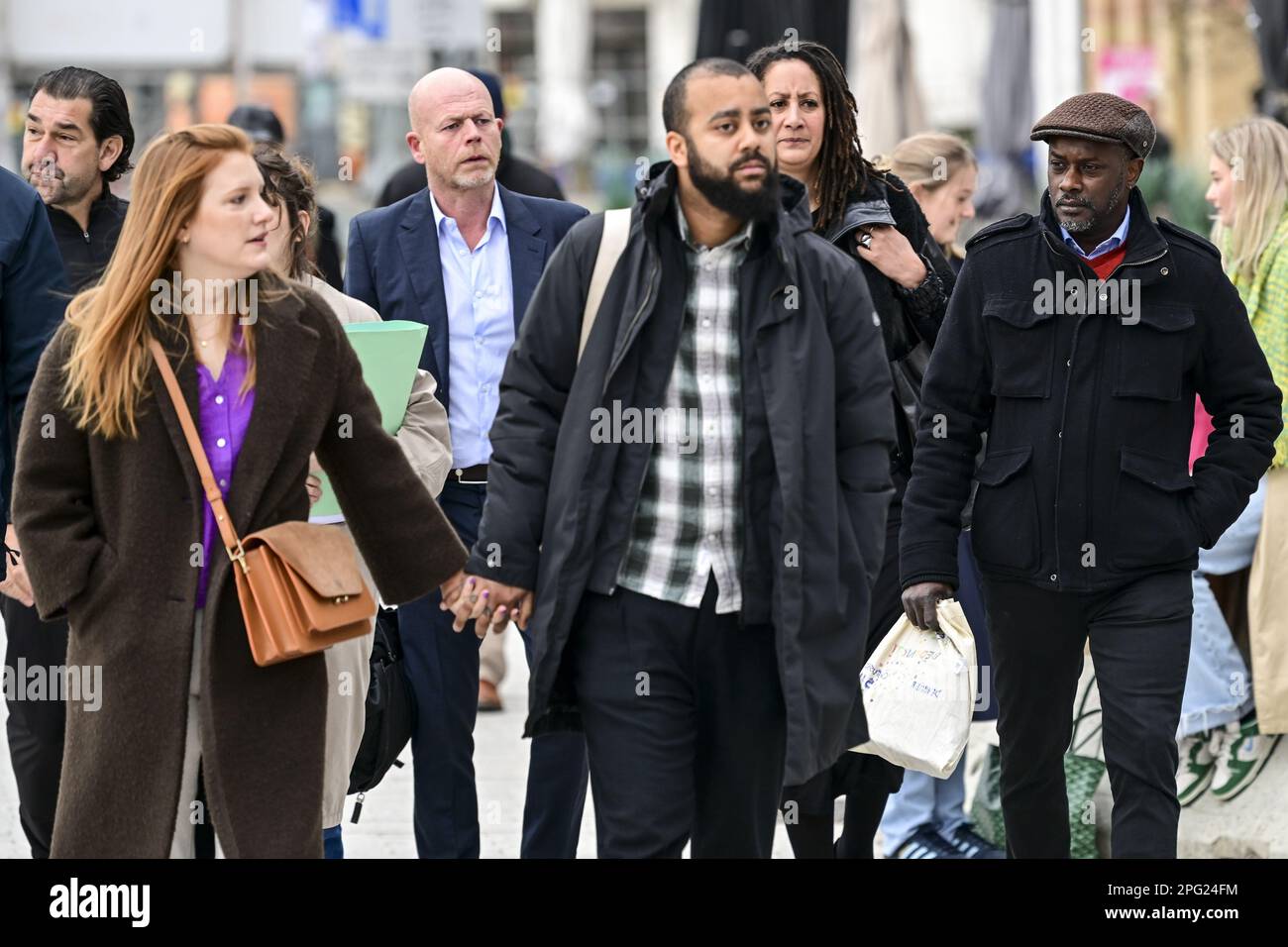 Lawyer Sven Mary, Sanda's brother Seydou Dia and Sanda's father Ousmane ...