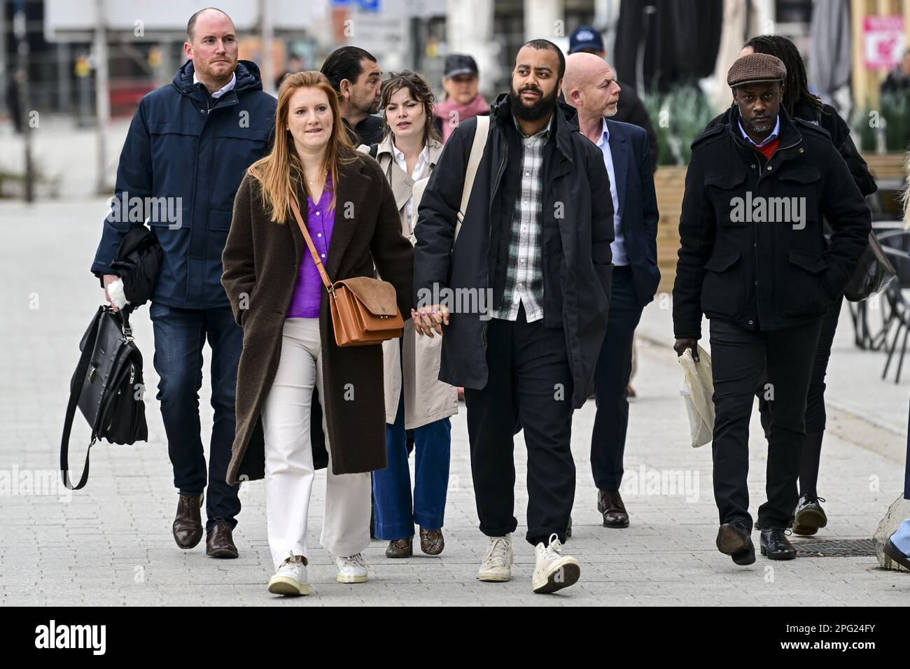 Sanda's brother Seydou Dia, Lawyer Sven Mary and Sanda's father Ousmane ...