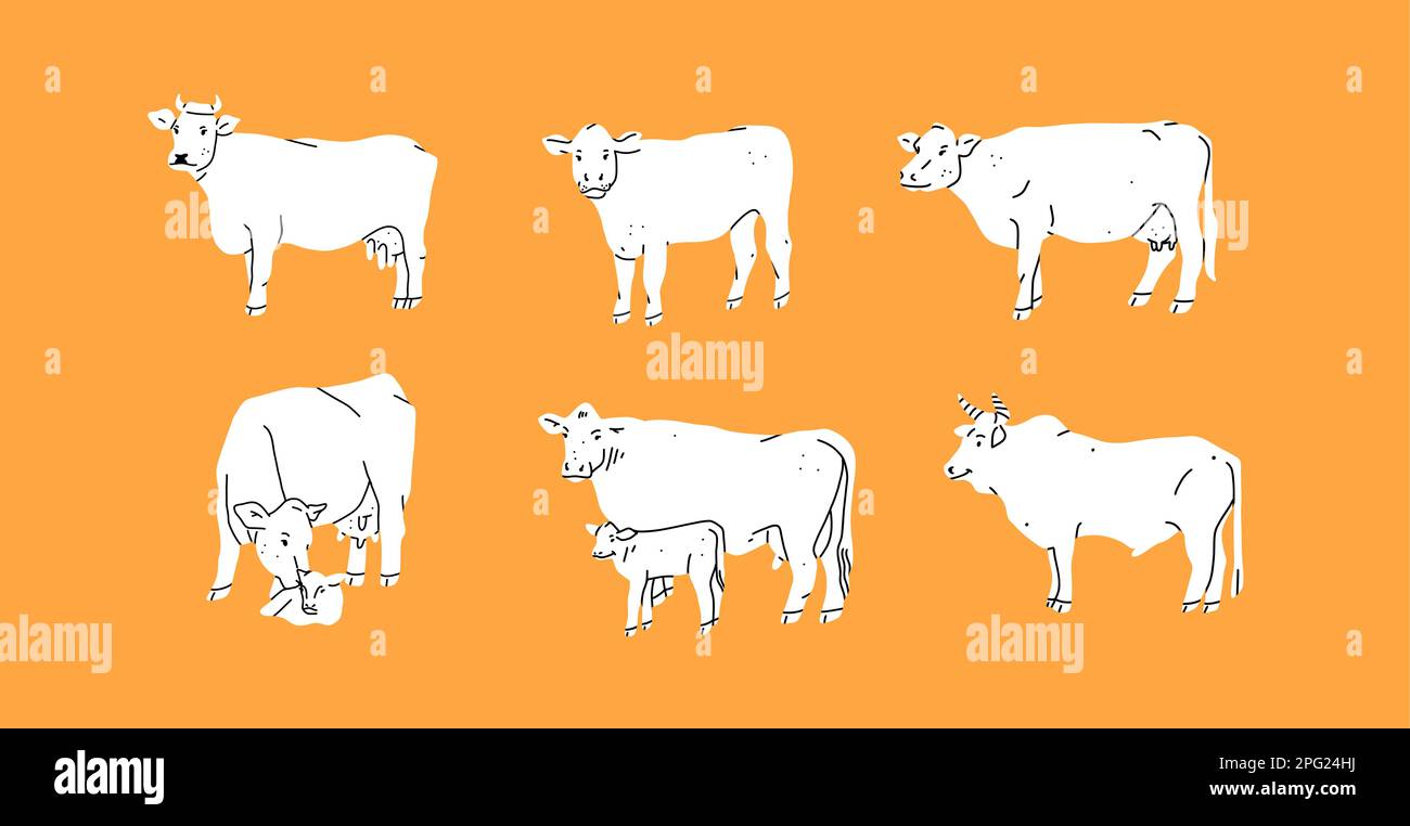 Hand drawn abstract vector clipart illustration collection set with ...