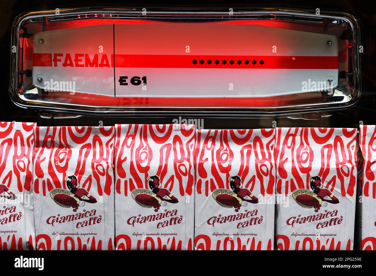 Coffee Bar machine - Faema Brand - Paris - France Stock Photo - Alamy