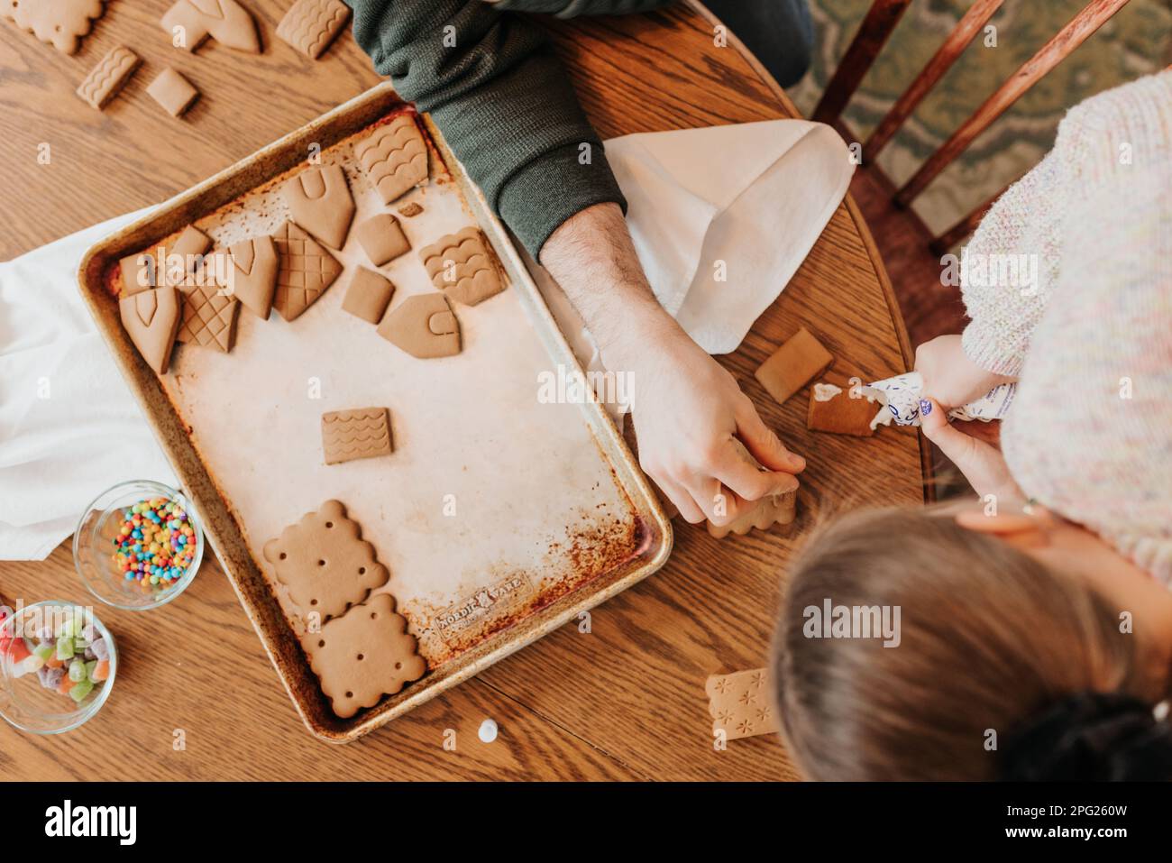 Gingerbread house inside light hi-res stock photography and images - Alamy