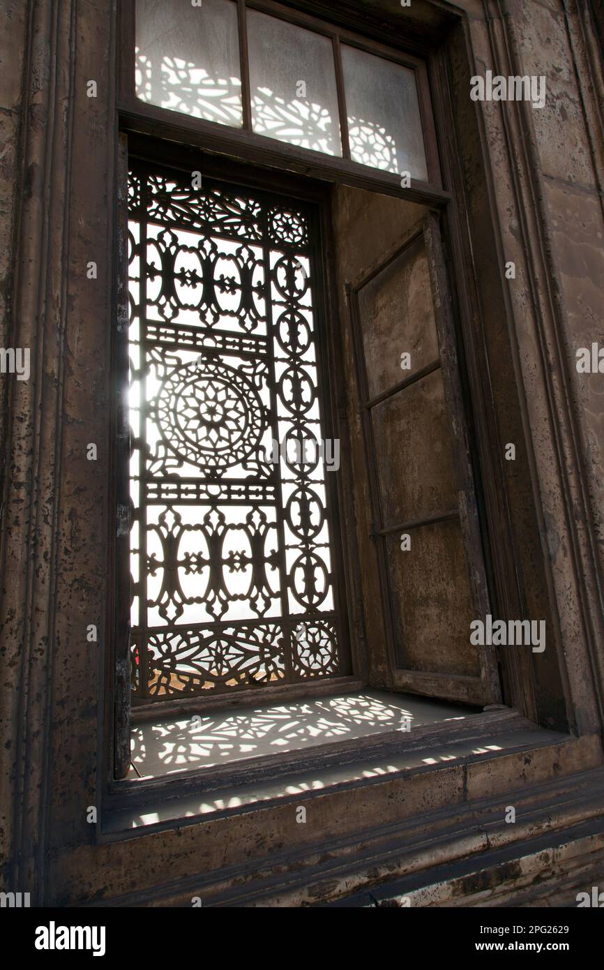 Egypt, Cairo, Window with sunlight at the Muhammad Ali mosque Cairo ...