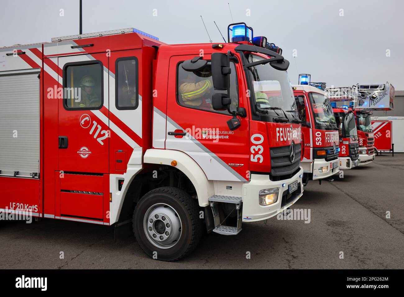 Duisburg, North Rhine-Westphalia, Germany - firefighting exercise ...