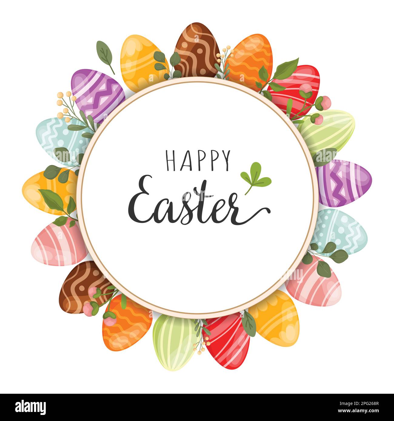 Round easter wreath eggs hi-res stock photography and images - Alamy