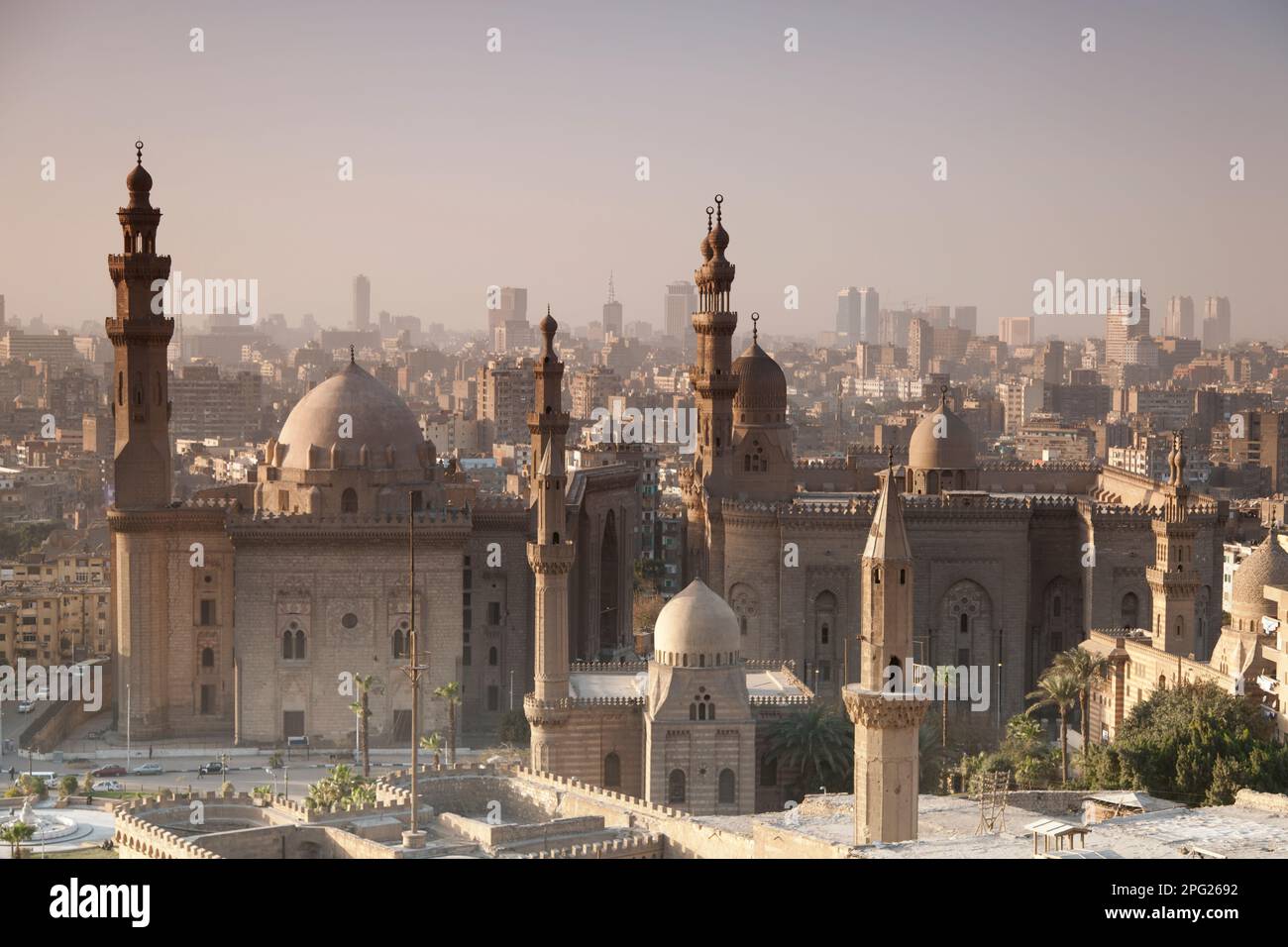 Egypt, Cairo, views over the Mosque Madrasa of Sultan Hassan and ...