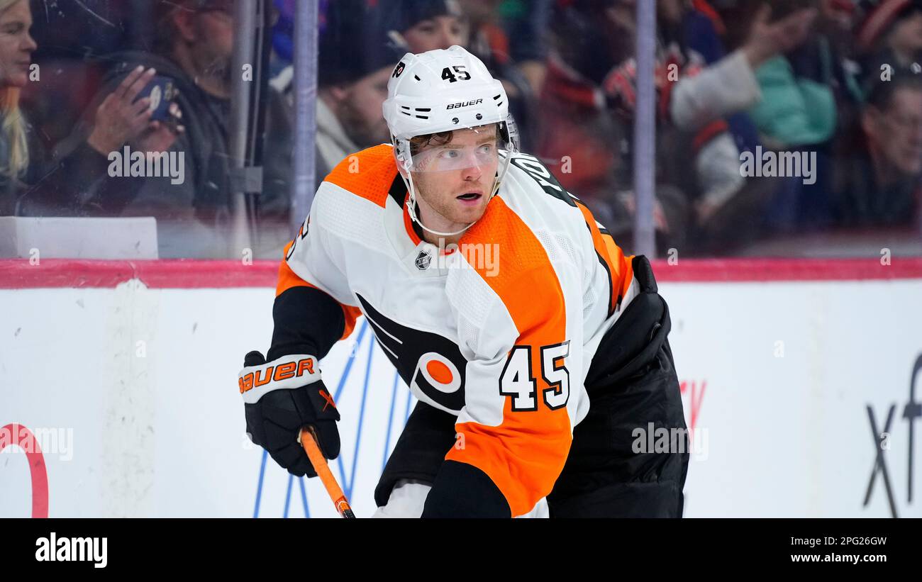 Philadelphia Flyers' Cam York plays during an NHL hockey game, Saturday ...