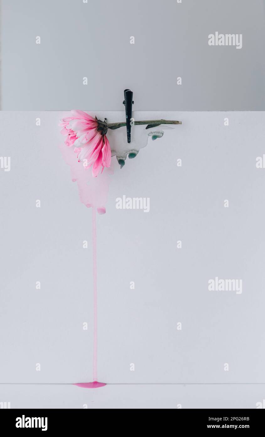 White paint flows down from hi-res stock photography and images - Alamy