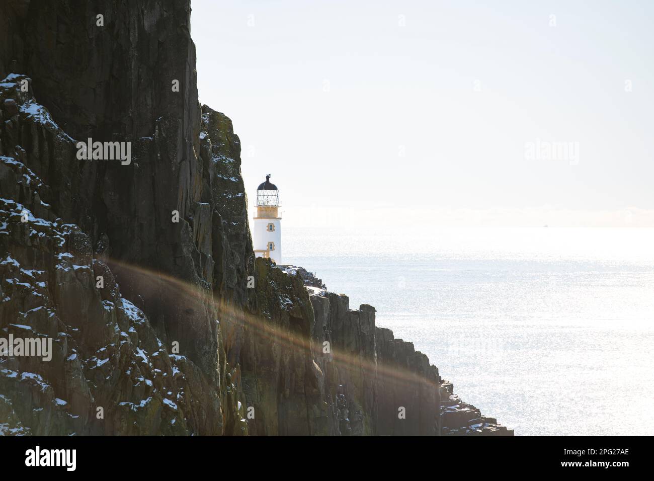 Neist Point Lighthouse on the Isle of Skye coast of Scotland Stock ...