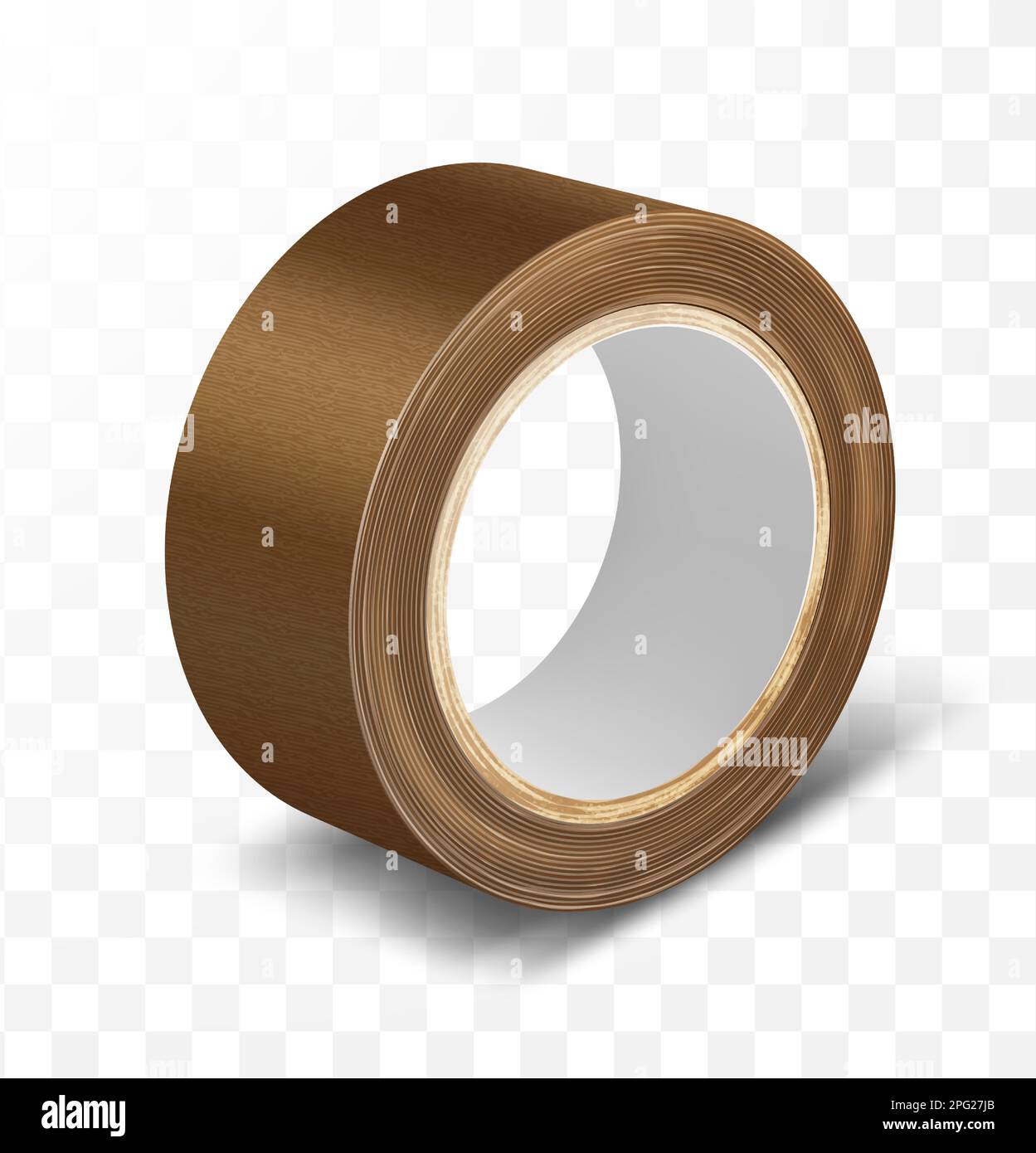 Brown duct roll adhesive tape realistic vector illustration isolated on ...
