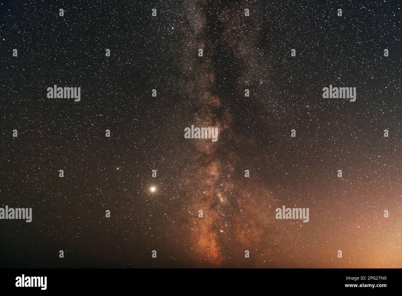 Fantastic view of night starry sky with mily way galaxy. Conception of ...