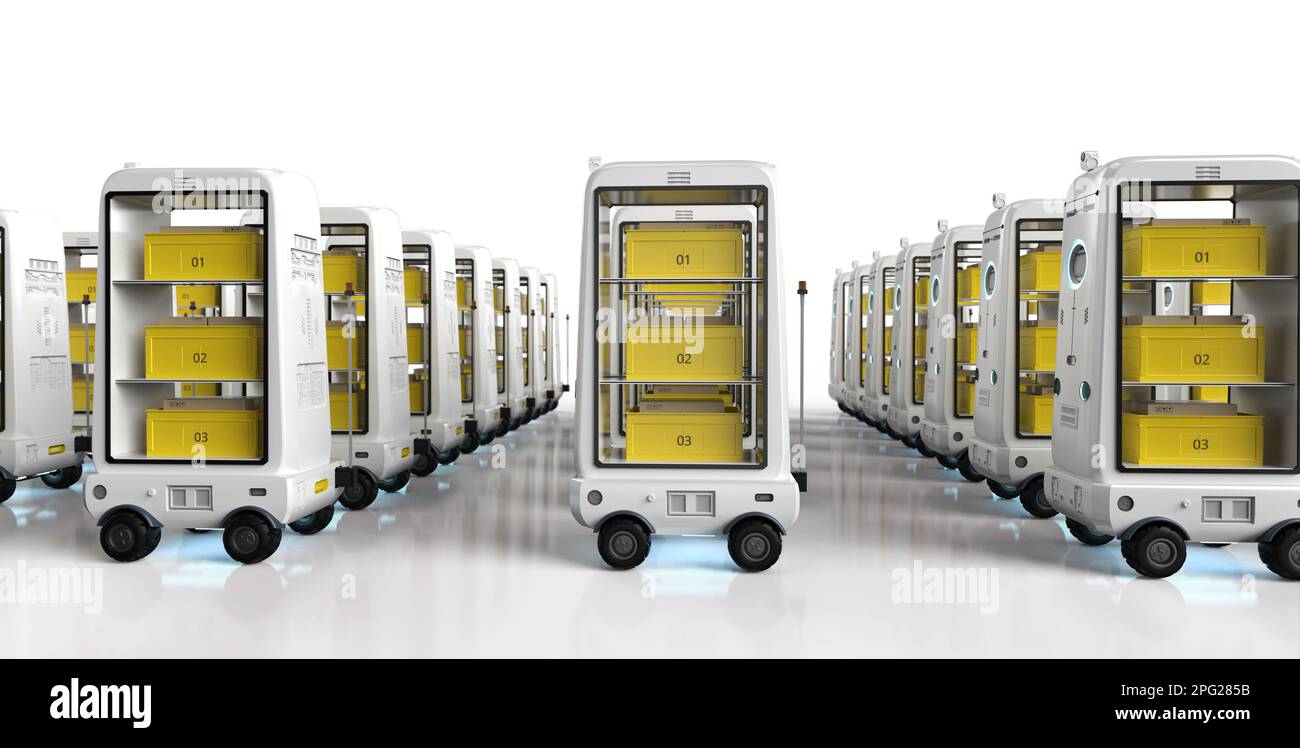 Group of delivery robots hi-res stock photography and images - Alamy