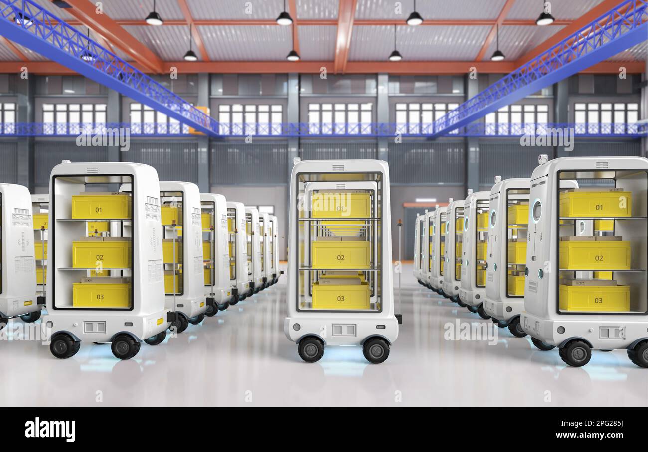 Group of delivery robots hi-res stock photography and images - Alamy