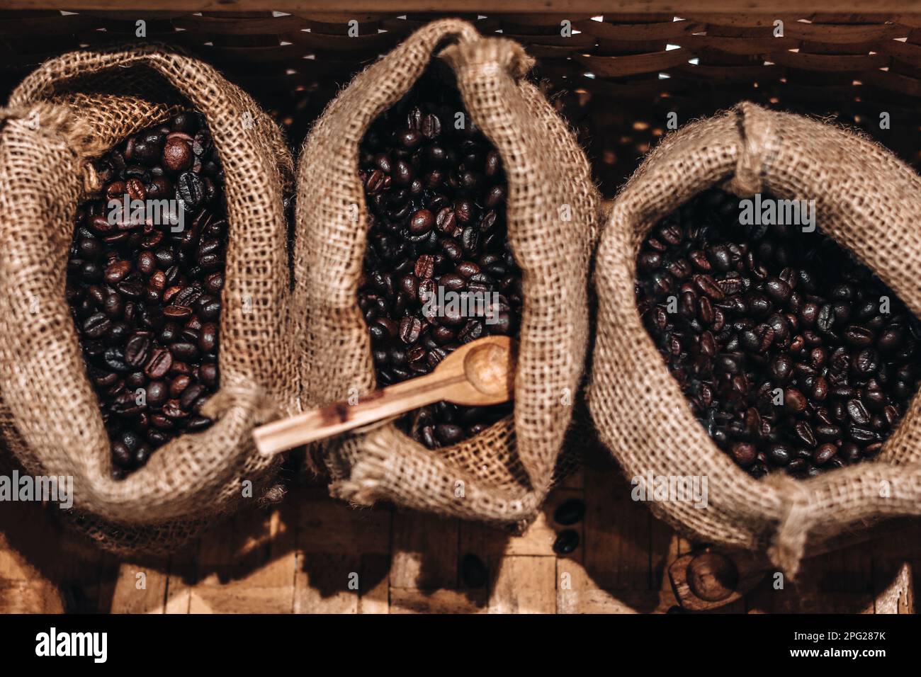 Roasted coffee beans in roasting hi-res stock photography and images ...