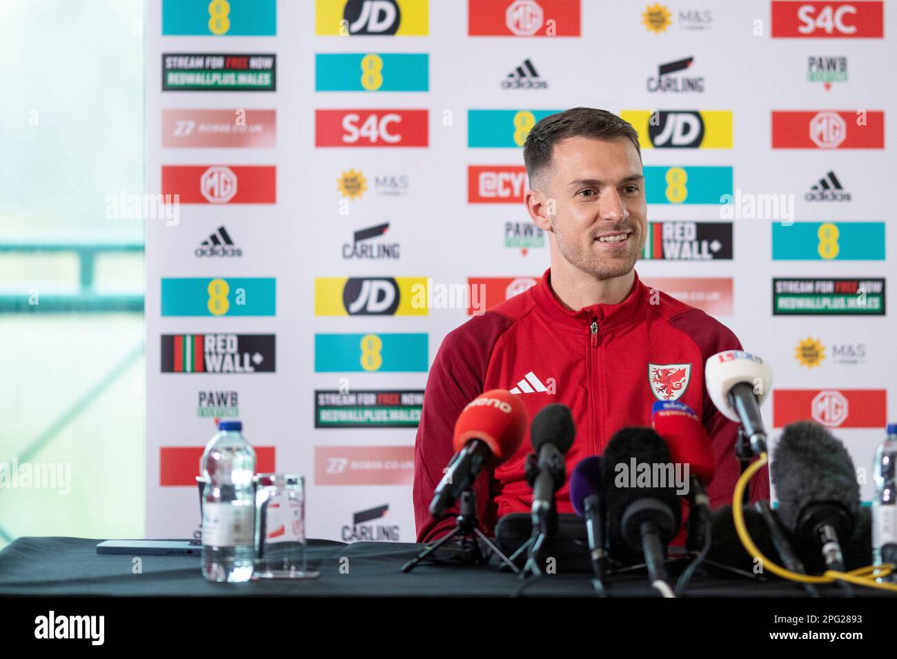 Hensol, Wales, UK. 20th Mar, 2023. New captain of the Wales national ...