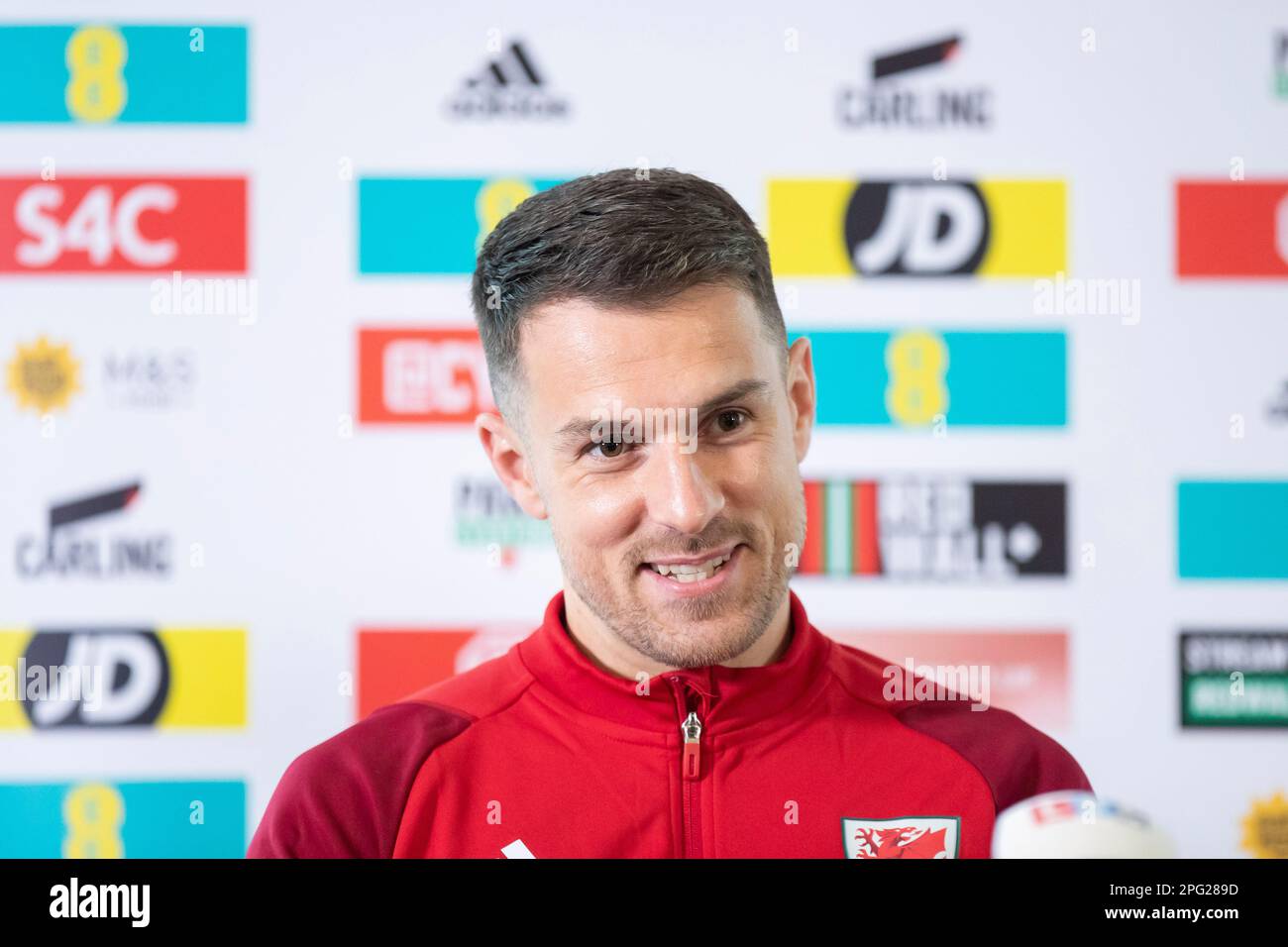 Hensol, Wales, UK. 20th Mar, 2023. New captain of the Wales national ...
