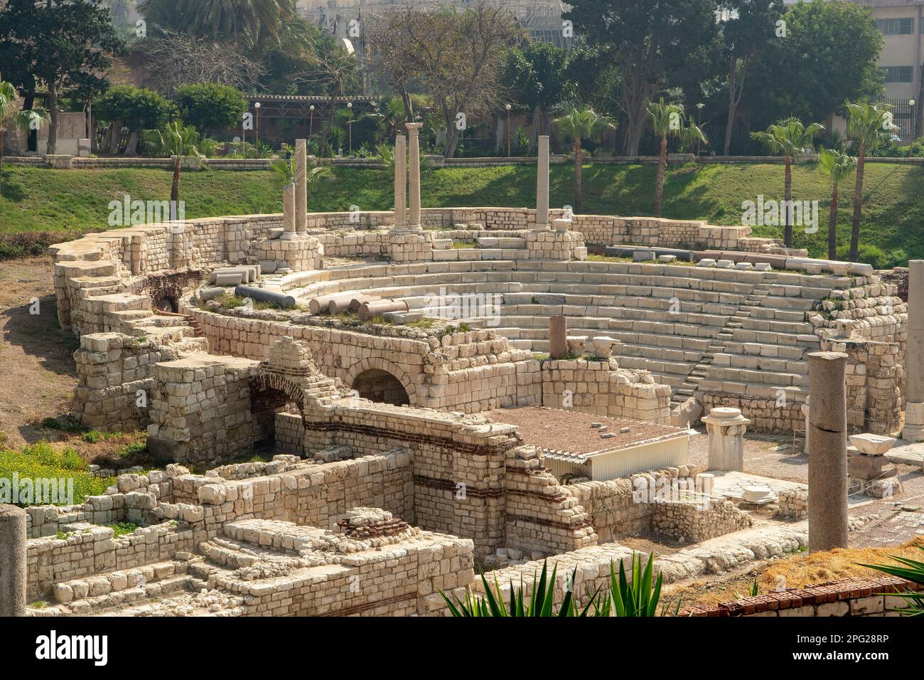 Ancient Roman Theatre at Kom el-Dikka, Alexandria, Egypt Stock Photo ...