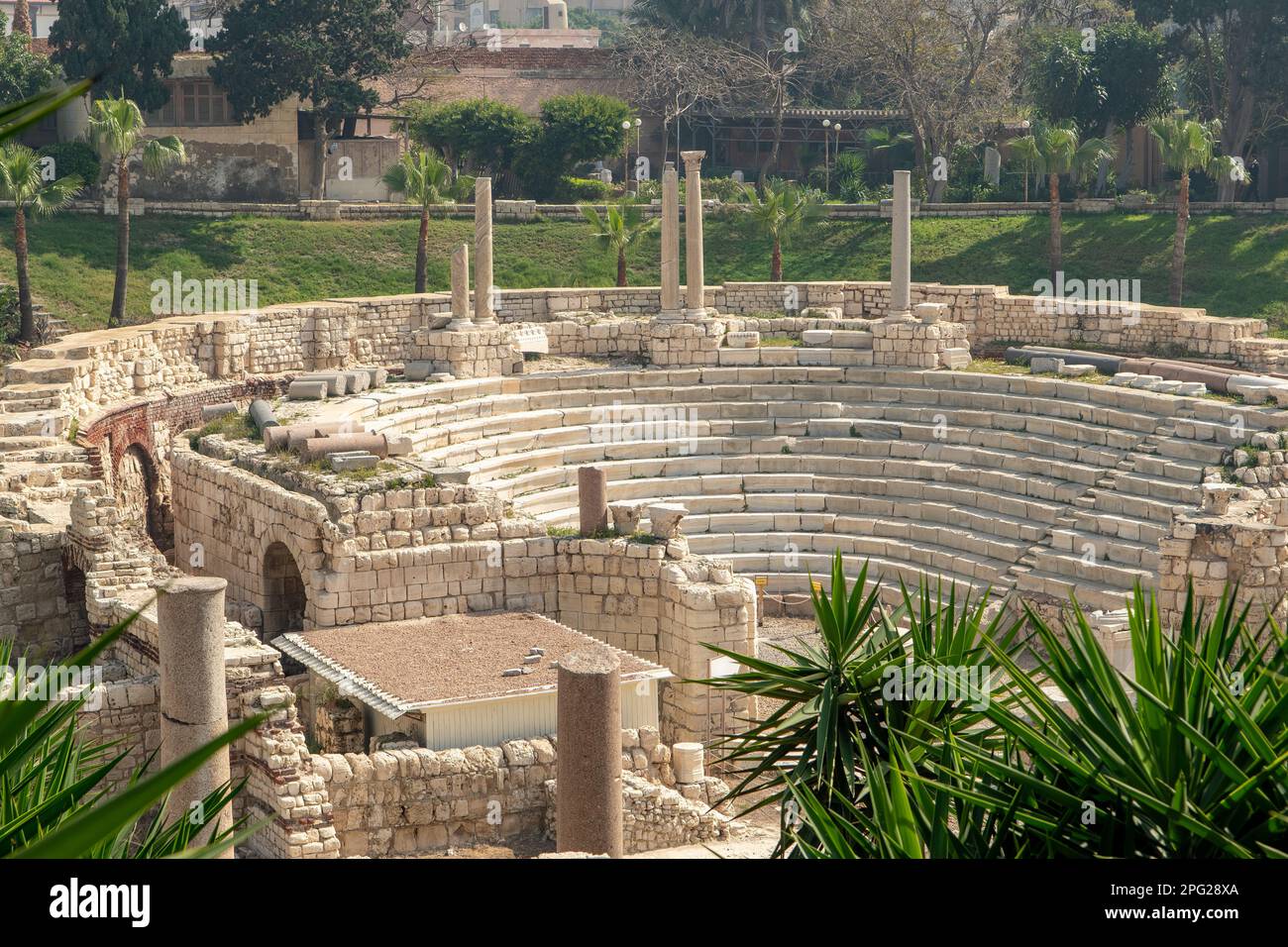 Ancient Roman Theatre at Kom el-Dikka, Alexandria, Egypt Stock Photo ...