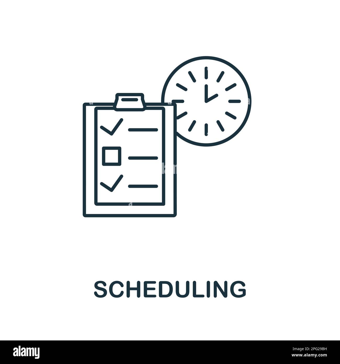 Scheduling line icon. Monochrome simple Scheduling outline icon for ...