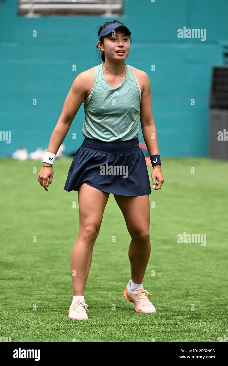 Miami Gardens, FL, USA. 19th Mar, 2023. Carol Zhao is seen training ...