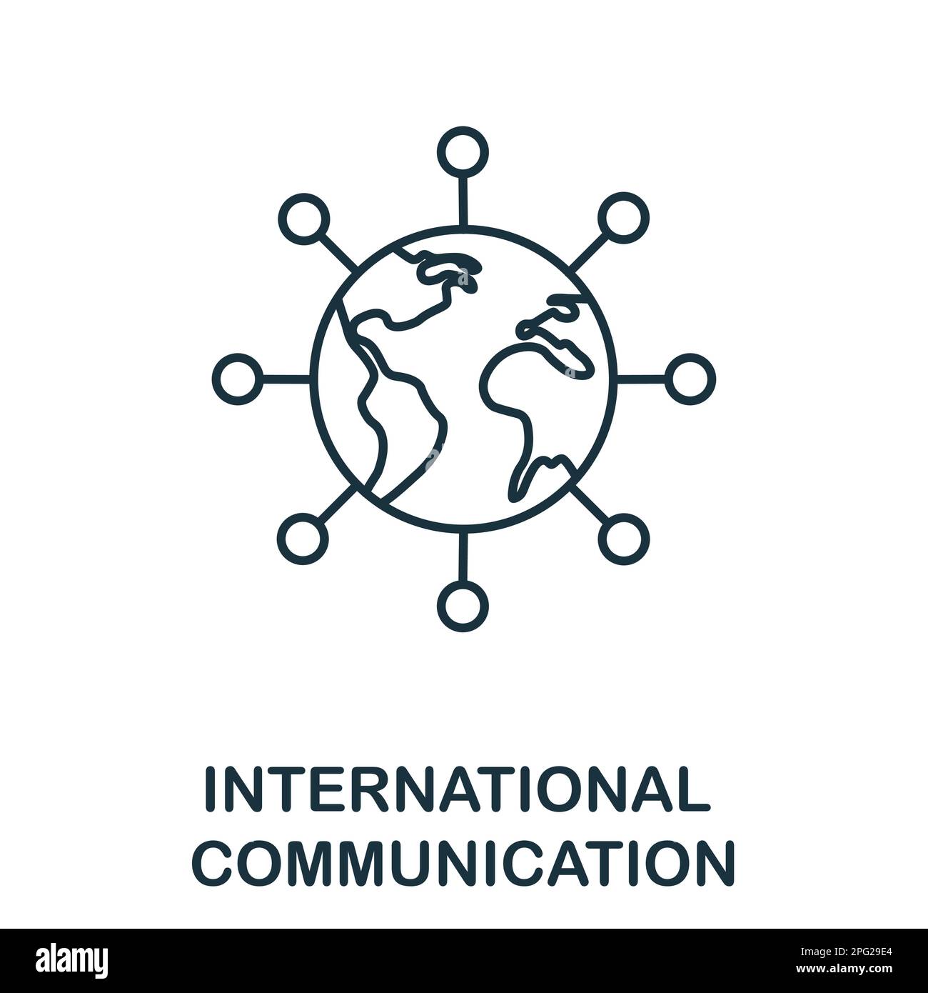 International Communication line icon. Monochrome simple International ...