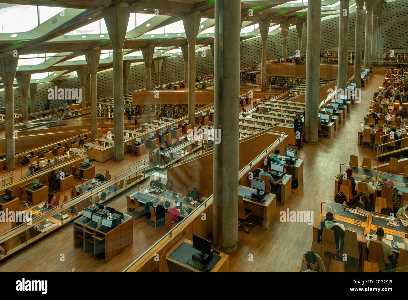 Inside the Reading Room of the Library of Alexandria, Egypt Stock Photo ...