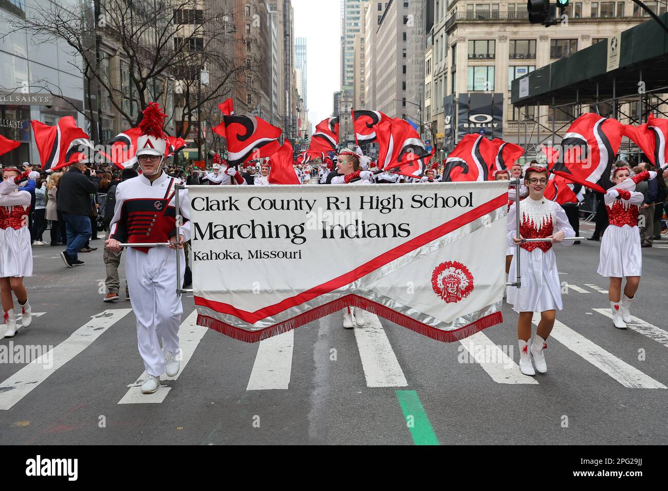 Clark County High School Band march in the St. Patrick's Day Parade on ...