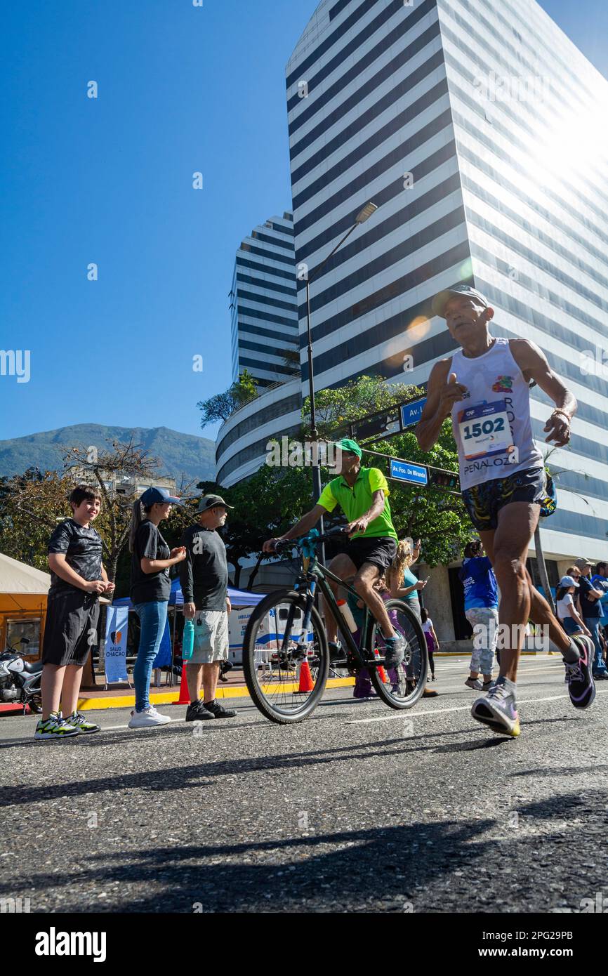 Seventh Edition of the CAF-Caracas Marathon on March 19, 2023 Stock ...