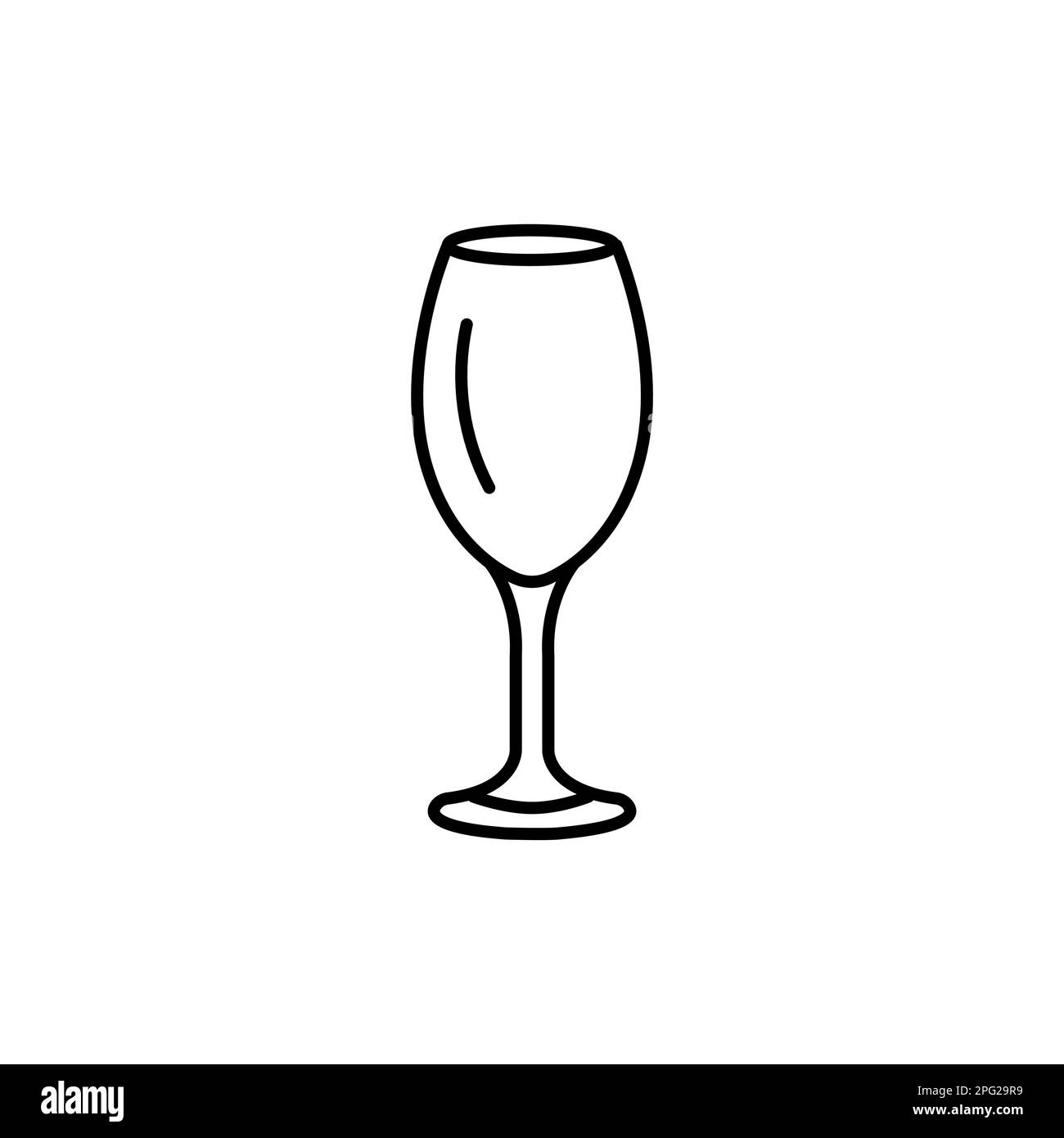 Wine glass black line icon. Dishware. Pictogram for web page, mobile app, promo Stock Vector ...