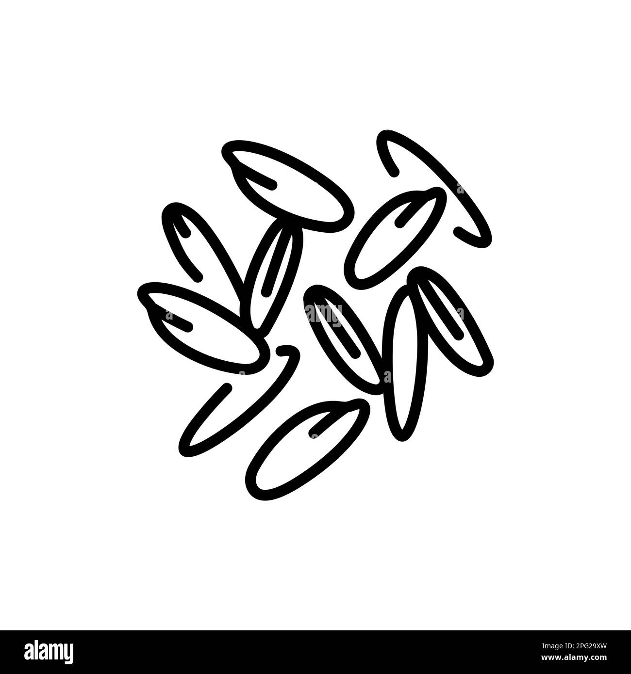 Rice black line icon. Natural organic super food. Pictogram for web ...