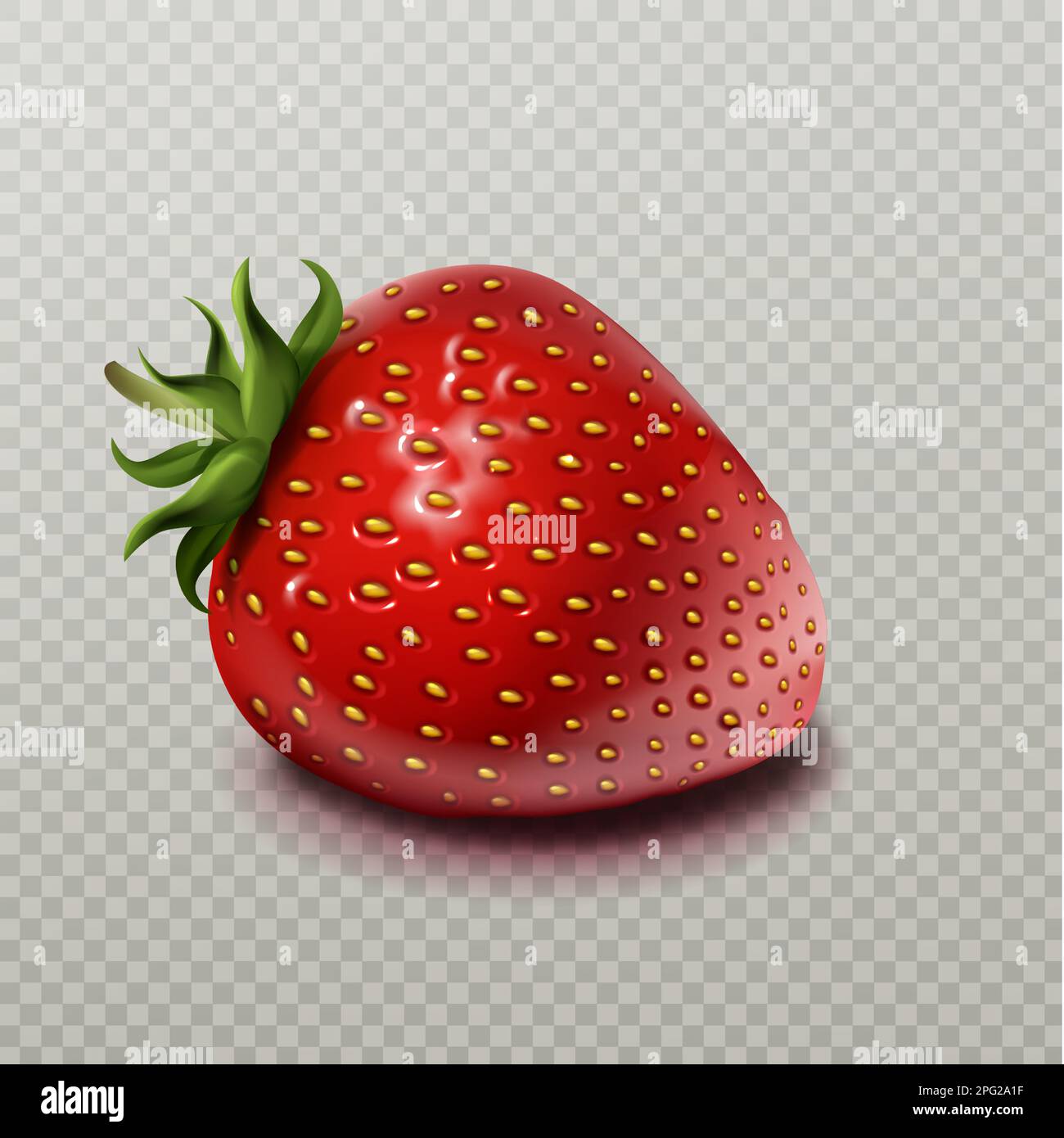 Strawberry with green leaf isolated on transparent background ...
