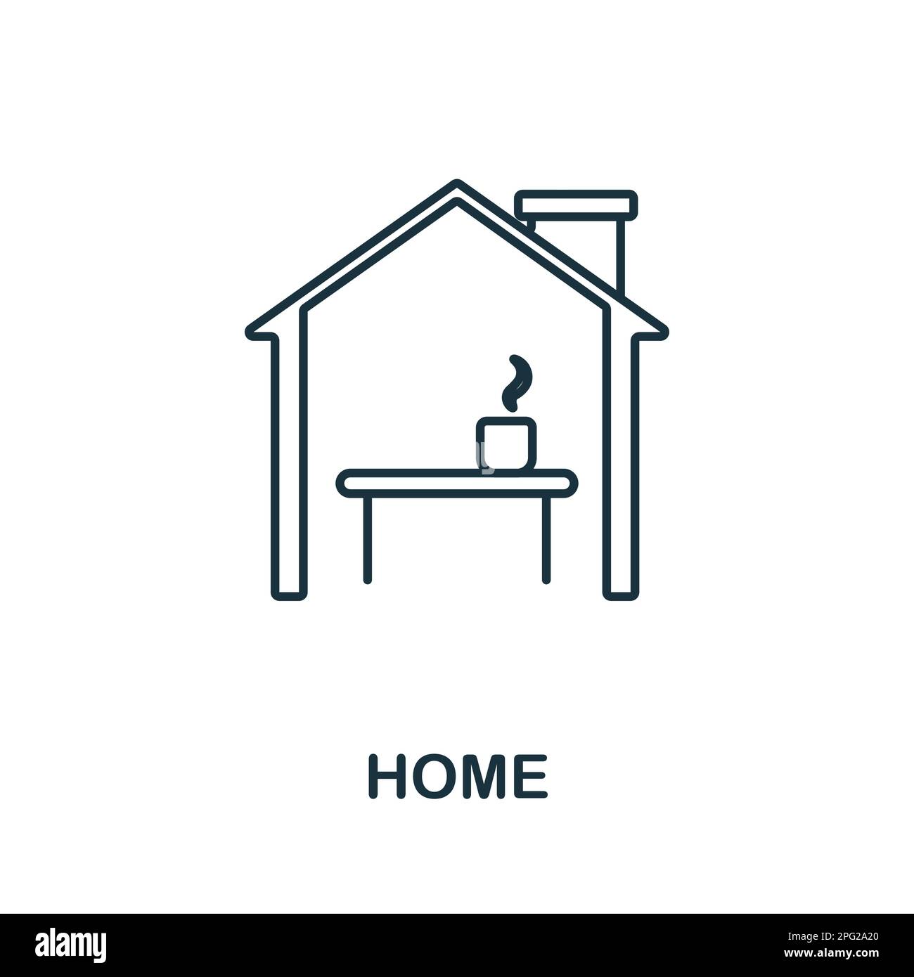 Home line icon. Monochrome simple Home outline icon for templates, web ...