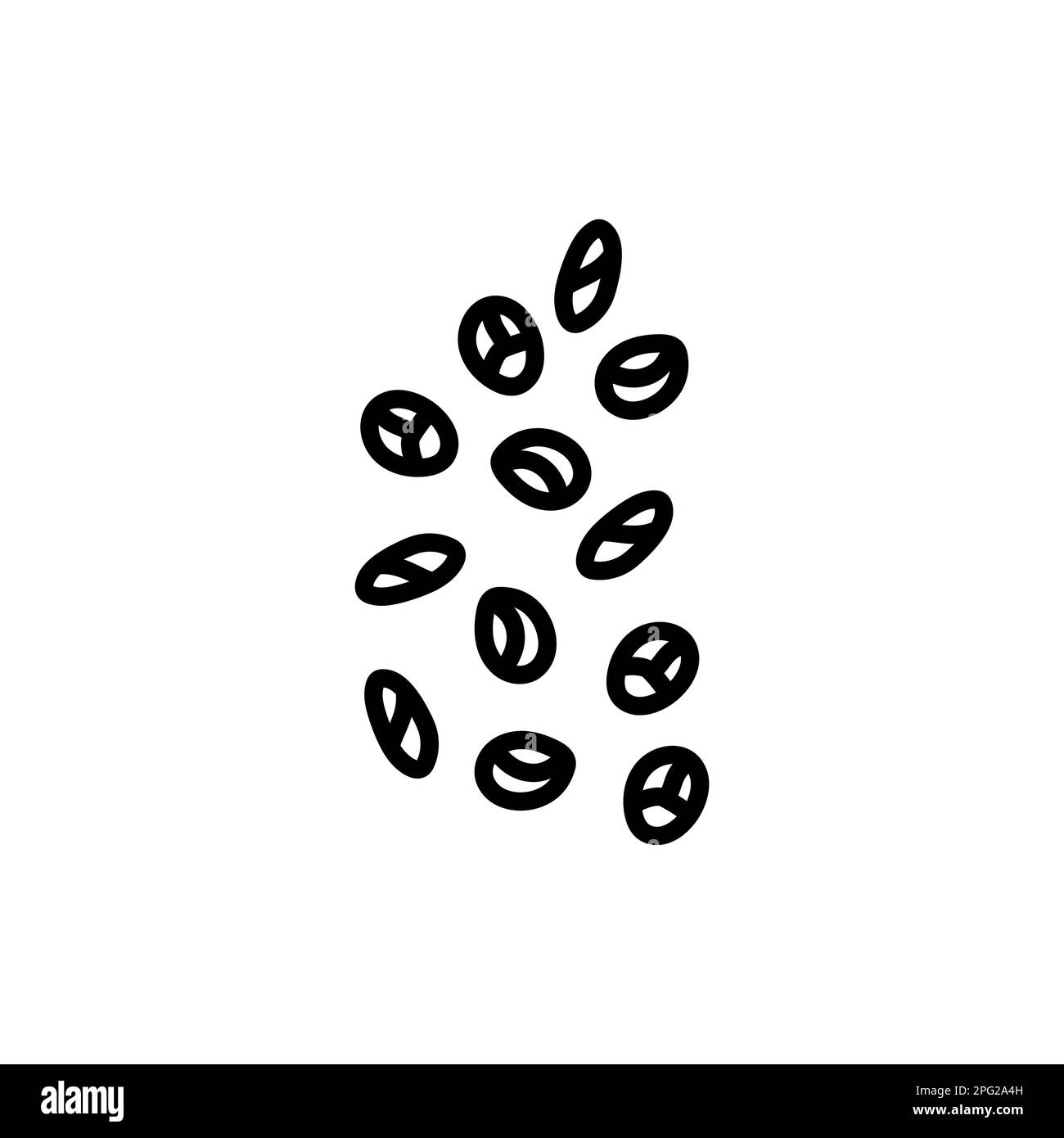 Chia seeds black line icon. Natural organic super food. Pictogram for ...