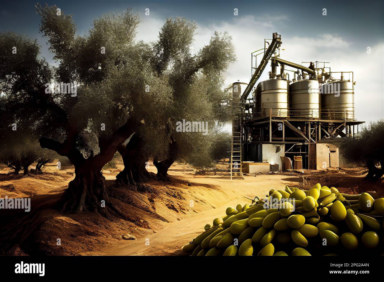 Olive trees factory hi-res stock photography and images - Alamy