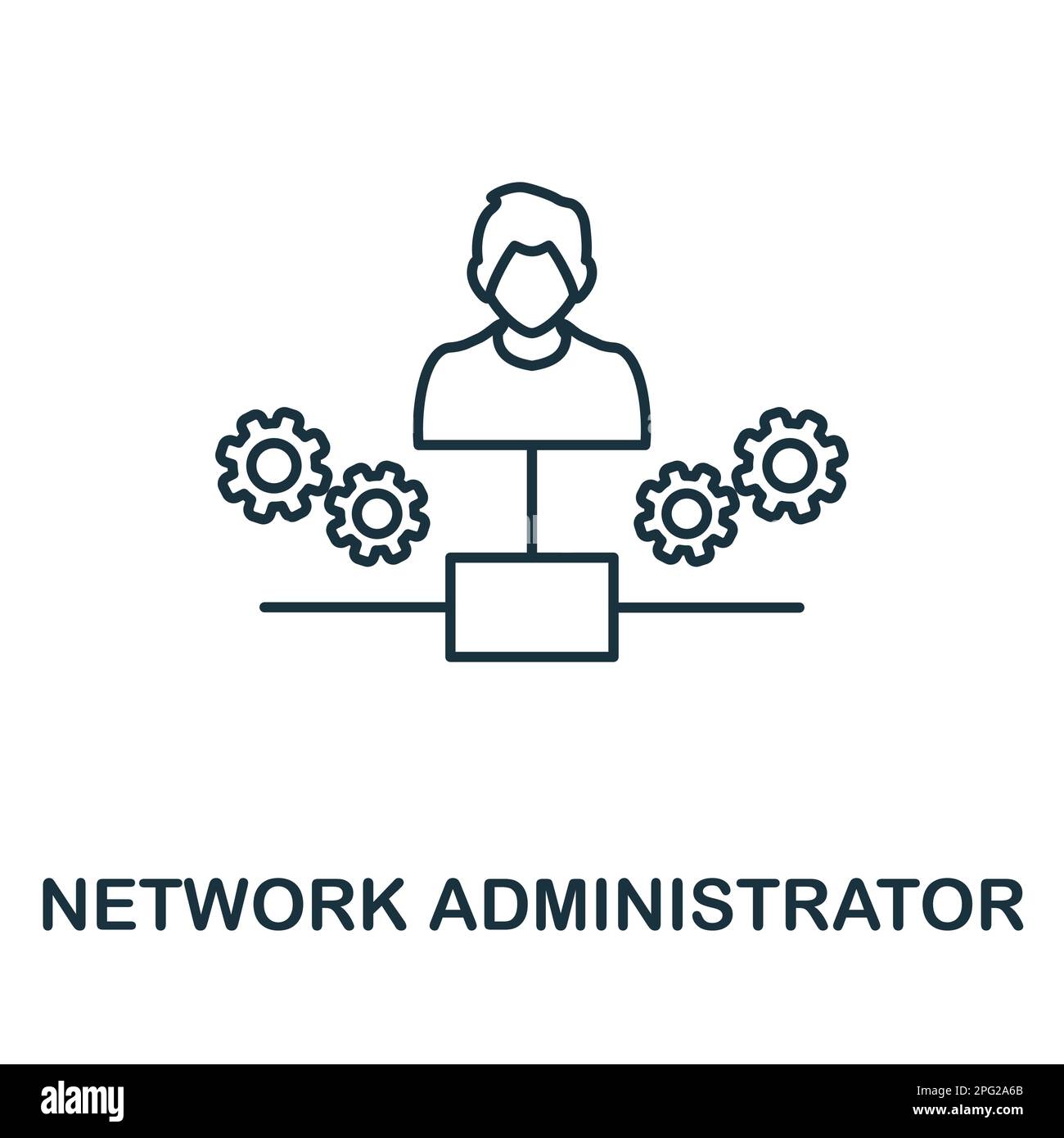 Firewall line icon. Simple element from internet security collection ...